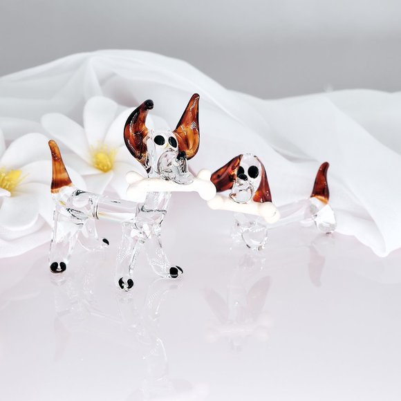 Vintage | Art | Miniature Glass Animals Handblown Glass Dogs Set Of 2 ...
